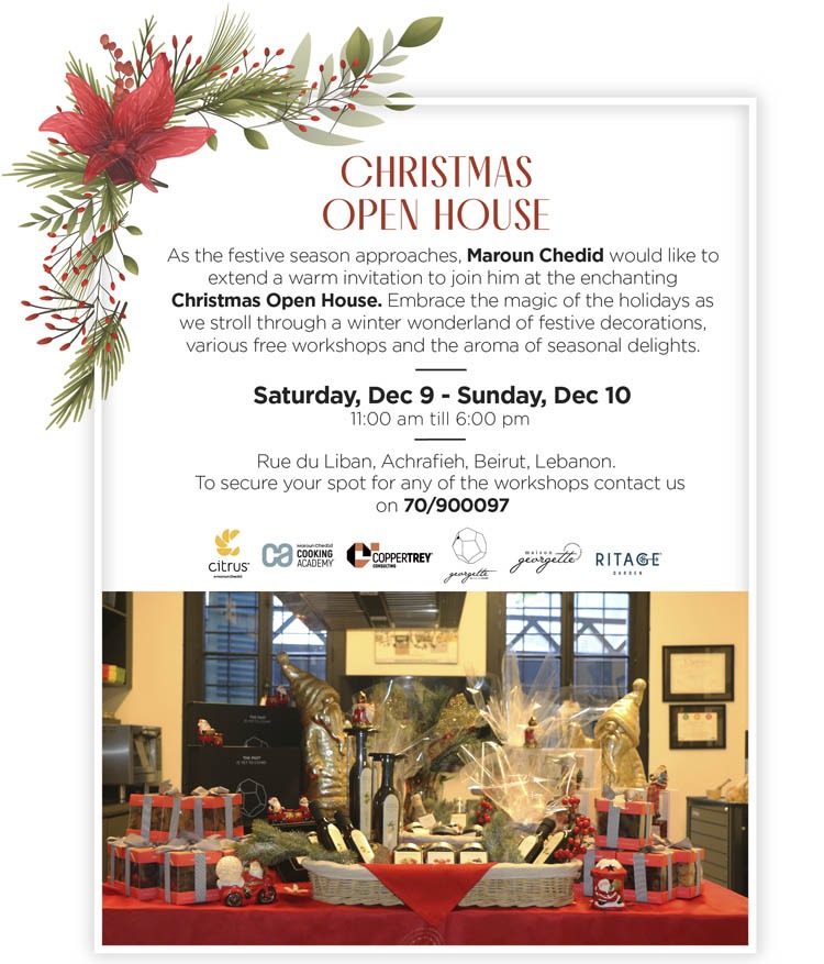 Christmas open House with Maroun Chedid Lebanon Traveler agenda