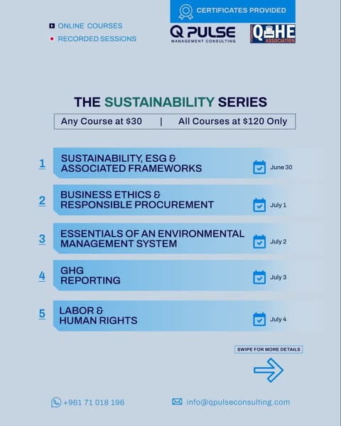 The Sustainability series with Q Pulse Consulting - Lebanon Traveler